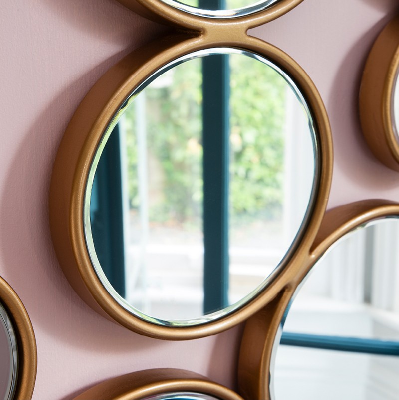 Round Circle Mirror | Decorative Gold Bubble Mirror | Chidham