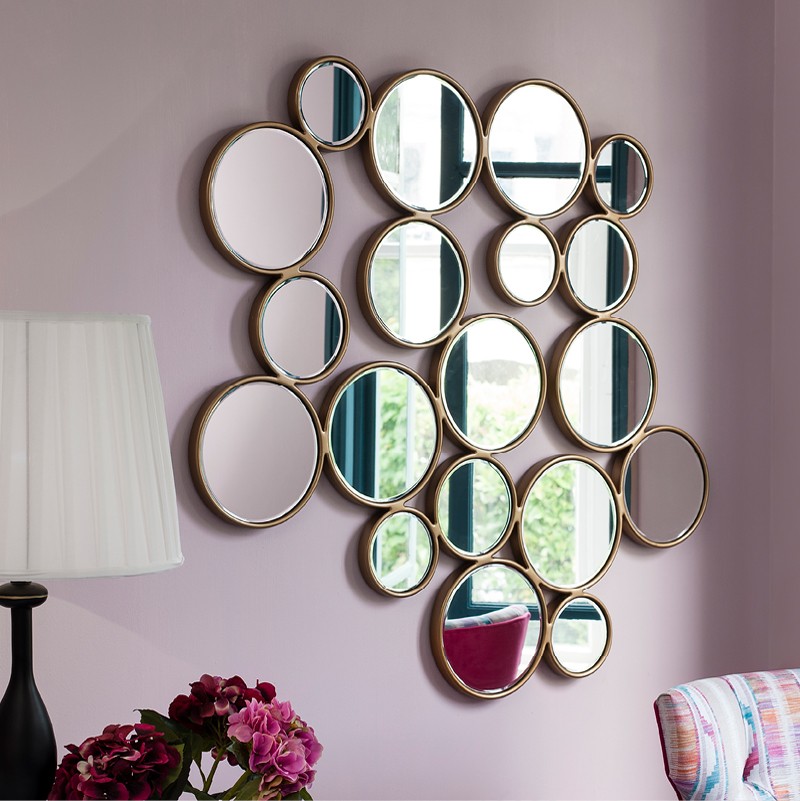 Round Circle Mirror | Decorative Gold Bubble Mirror | Chidham